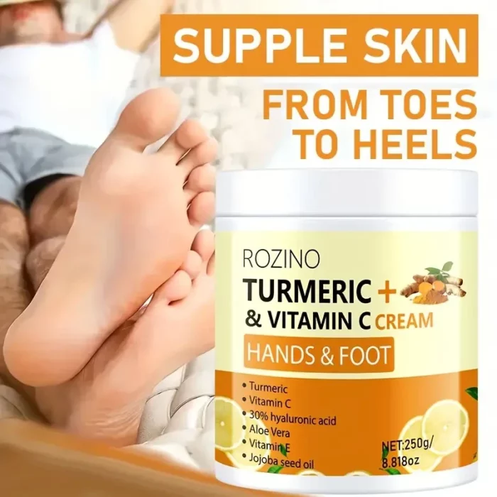 ROZINO Hand and Foot Cream Turmeric & Vitamin C-250g - Hypoallergenic ...