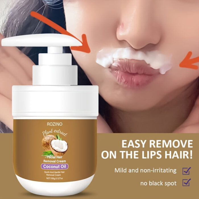 ROZINO Coconut Hair Removal Cream – Fast-Acting, Hypoallergenic Formula ...